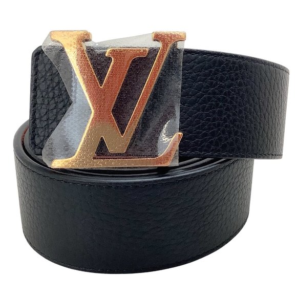Louis Vuitton | Accessories | Louis Vuitton 4mm Black Leather Initials ...